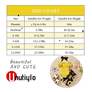 Unutiylo Preemie Baby Girl Clothes Ribbed Pants Set Ruffle Clothing Set Short Sleeve Sunflower Summer Outfits Yellow