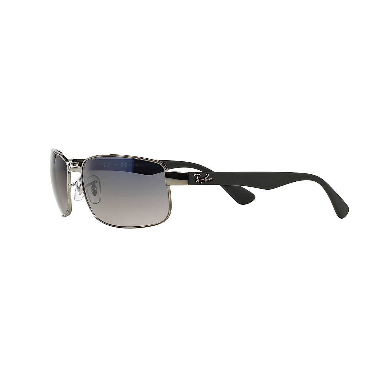 Ray-Ban RB3478 Rectangular Sunglasses, Gunmetal Frame/Blue Polarized Lens, 60 mm