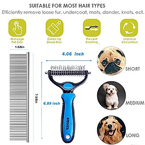 Equigroomer Double Sided Dog Brush for Shedding & Grooming, German Shepherd & Cats