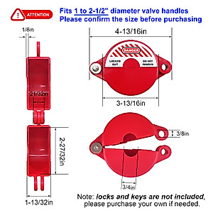 Gate Valve Lockout Device 2Pack Rotating Plastic Outdoor Water Hose Protector Babyproof 1-2.5in Diameter Valve Handles Red Secure for Water Spigot Faucet Knob Oil Natural Gas Propane Tank Lock Outdoor
