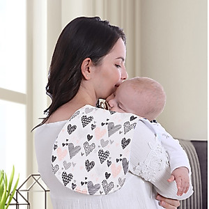 Little Tots Burp Cloths 100% Cotton Baby Burp Set, Absorbent & Soft Burping Cloth Newborn Towel for Newborns & Babies Boys & Girls Unisex 5 Pack (Full of Love)