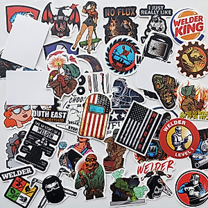 MiroSan 50Pcs Funny Welding Helmet Sticker Welder Welding Decals Welder Hard Hat Stickers for Worker Unicon