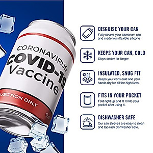 Beersy Silicone Sleeve Beer Can Cover - Insulated Can Sleeve - Novelty Disguise for Outdoor Events, Golf, Parties, Concerts,Tailgates - Hide a Beer to Look Like Soda, Fits 12 oz (Wellness Disguise)