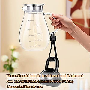 Glass Teapot Stovetop & Microwave Safe, Heatproof Borosilicate Glass Teapot Water Pitcher with Wooden Lid and Removable Filter, Teapot for Loose Leaf and Fruit Tea and Fragrant Tea (2500MI(88OZ))