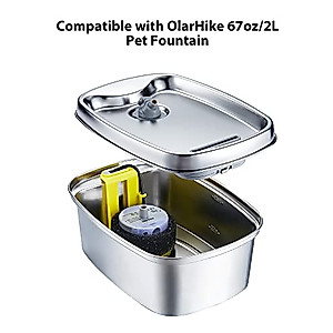 OlarHike Replacement Pump for Pet Drinking Fountains Compatible with Stainless Steel Pet Fountain Only, Dog and Cat Water Dispensers Pump