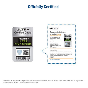 [Ultra High Speed HDMI Certified] Cable Matters Unidirectional Active 8K @60Hz Fiber Optic HDMI Cable 49.2 ft / 15m - Supporting 8K@60Hz 4K@120Hz HDR - Compatible with Xbox Series X, PS5, Apple TV, PC