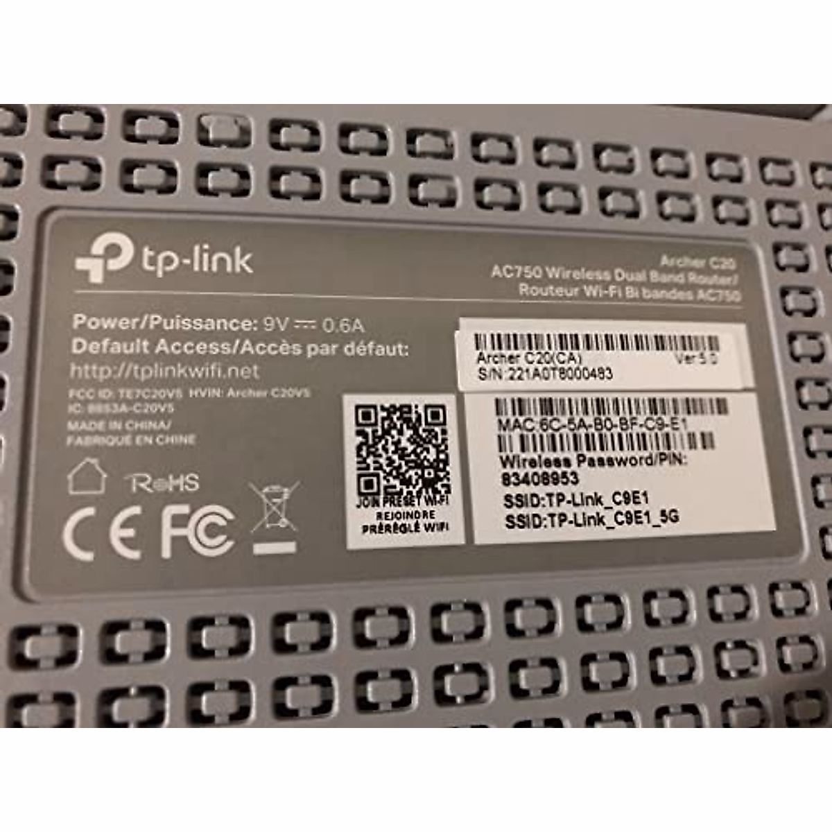 TP-Link Archer-C20-RB AC750 Dual Band Wi-Fi Router - Certified Refurbished