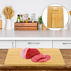 UPKOCH 3pcs Bamboo Cutting Boards Set Rectangle Wood Cutting Board BBQ Chopping Board Set Fruit Vegetable Cutting Tray for Kitchen Food Prep Carving Meat Cheese