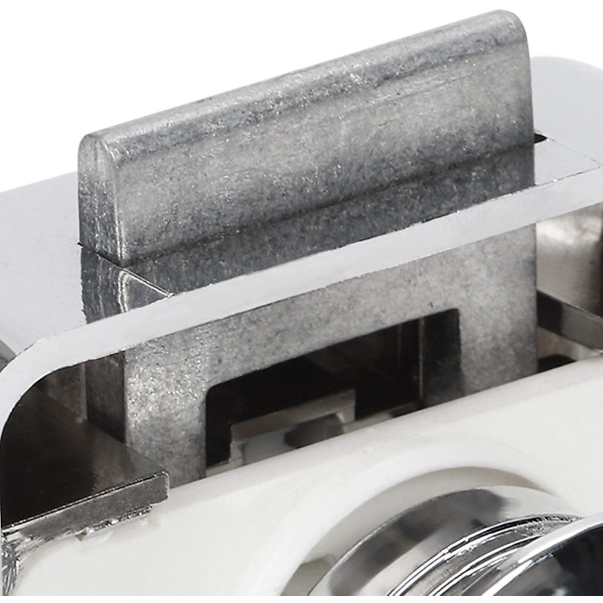 LESOLEIL Push Button Latch Locks - 10 Pcs RV Cabinet Door Push Lock Catch Keyless Knob for Camper Van Motorhome Caravan Boat Silver