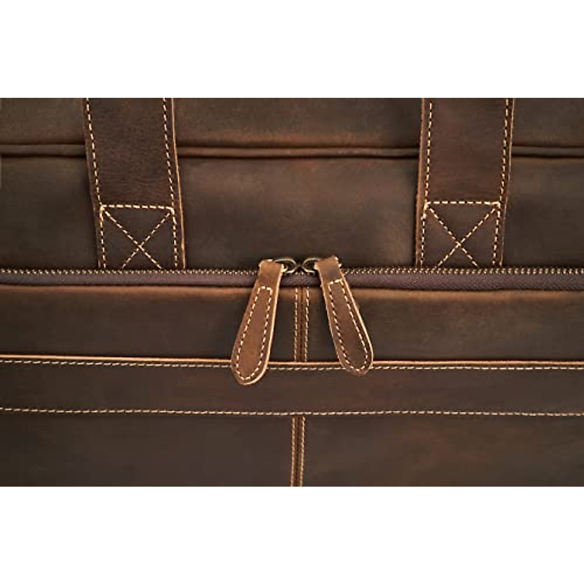 Luxorro Full Grain Leather Briefcases For Men, Handcrafted Leather Laptop Bag For Men, Our Leather Bags For Men Come In A Beautiful Gift Box, Perfect Christmas Gifts For Men, Brown, Fits 15.6" Laptop