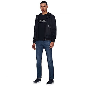 A|X ARMANI EXCHANGE mens Short Sleeve Milan New York Logo Crew Neck T-shirt T Shirt, Navy, Large US