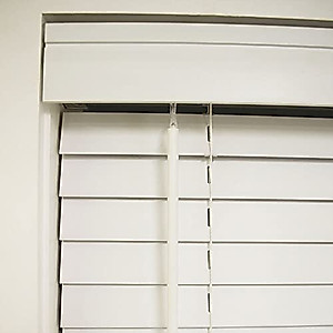 Lumino 2-inch Contemporary Faux Wood Cordless Room Darkening Blind for Windows - Starting at $19.97 - (Over 900 Custom Sizes) Window Blinds Cordless, White - 18" W x 36" H