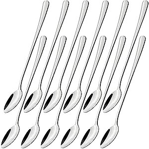 homEdge Stainless Steel Long Handle Spoon, 8.3 Inches Cocktail Stirring Spoons, Coffee Spoon,Set of 12