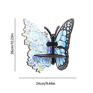 1/4 Wooden Corner Shelf - Butterfly Storage Rack, Hanging Organizer Racks | Wall Mount Shelving Unit, Vanity Counter Space Saver, Floating Room Corner Decor for Home Room, 9.25x9.45 Inches