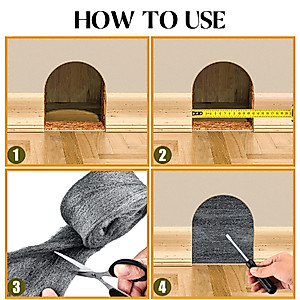 IUYPKQ Steel Wool for Mice Control - 2 Pack of 3×10Ft Steel Wool, Gap Filter for House & Garage - Keep Mice Away from Holes，Siding，Pipeline，Vents in Garden, House, 7.04oz (2, 100g)