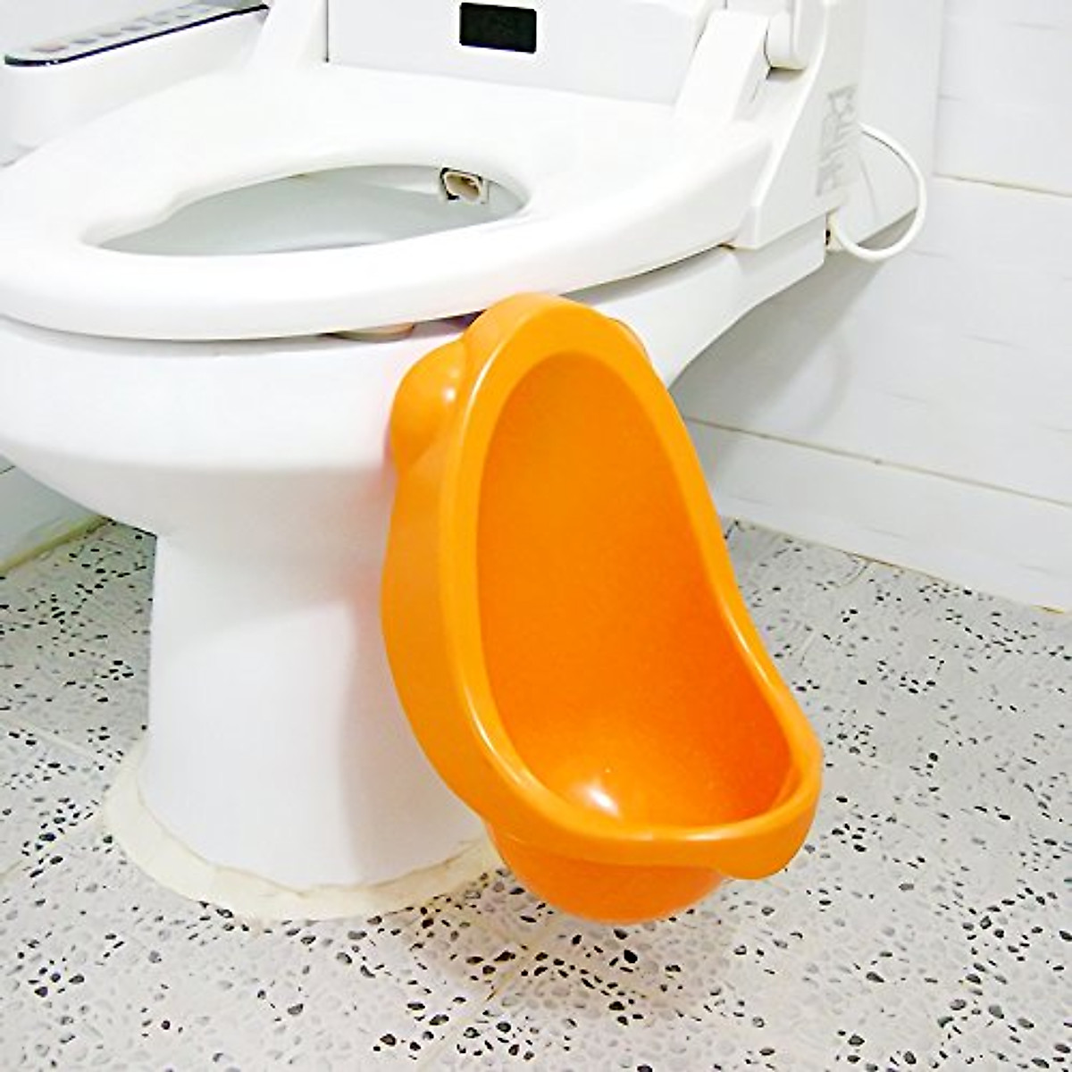 JD Kids Urinals with Clips on Toilet Bowl Potty Training for Boys Pee 5 Color Child (Orange)