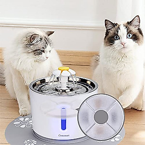 Comsmart Cat Water Fountain Filter for 81oz/2.4L Pet Fountain, Pet Fountain Filter 3 Triple Filtration System Replacement Filter (Pack of 8)