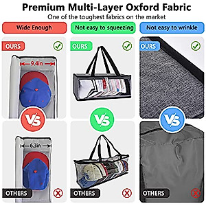 SINKIY Hat Storage for Baseball Caps - Hat Organizer with A Bottom Liner and Dust Proof Design, Storage Organizer Holds up to 25 Hats for Women and Men (Gray)