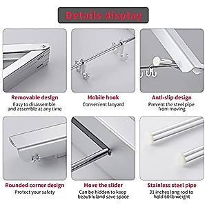 Dr.DJ Retractable Clothes Rack-Laundry Room Drying Rack Wall Mounted Clothes Hanger Foldable, Wall Mount, Folding Clohes Wall Hanger Home Storage Organizer, Aluminium, 2 Racks with Rod (Silver)