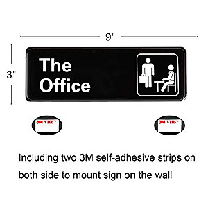 Bebarley The Office Sign, Premium Durable and Bright Acrylic Design 9"x3" Sign with Double Sided 3M Tape for Your Home Office or Business