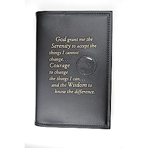 Culver Enterprises Narcotics Anonymous NA Basic Text (6th Ed) Book Cover Serenity Prayer & Medallion Holder Black