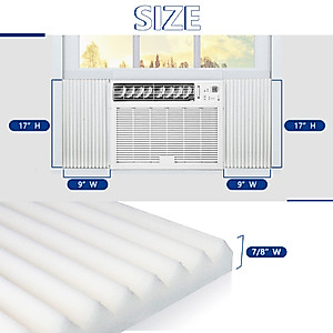Wintcomfort Window Air Conditioner Side Panel Insulated Foam Kit, All Season Protection Side Panels for Window AC, 17" x 9" x 7/8", White