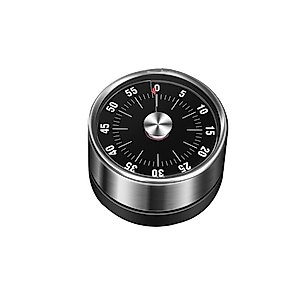 Beautysdream Magnetic Mechanical Kitchen Timer -Countdown 60 Minute Visual Time Management Tool Baking Cooking Steaming Barbecue (Black) for Kids, Teachers and Adults Small Cute (Black), One Size