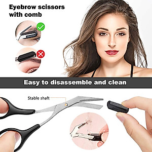 Eyebrow Razor Eyebrow Kit, Senignol All-in-one Eyebrow Razors KIT for Women, Eyebrow Grooming Set, Eyebrow Scissors with Comb, Tweezers and Trimmer