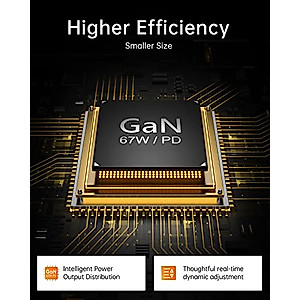 USB C Charger Block, SELORE 67W Fast Charging Adapter, 3-Port GaN Charger Foldable USB-C Wall Charger for MacBook Pro/Air, iPad Pro, Galaxy S23/S22, iPhone 15/14, Dell XPS, Laptop