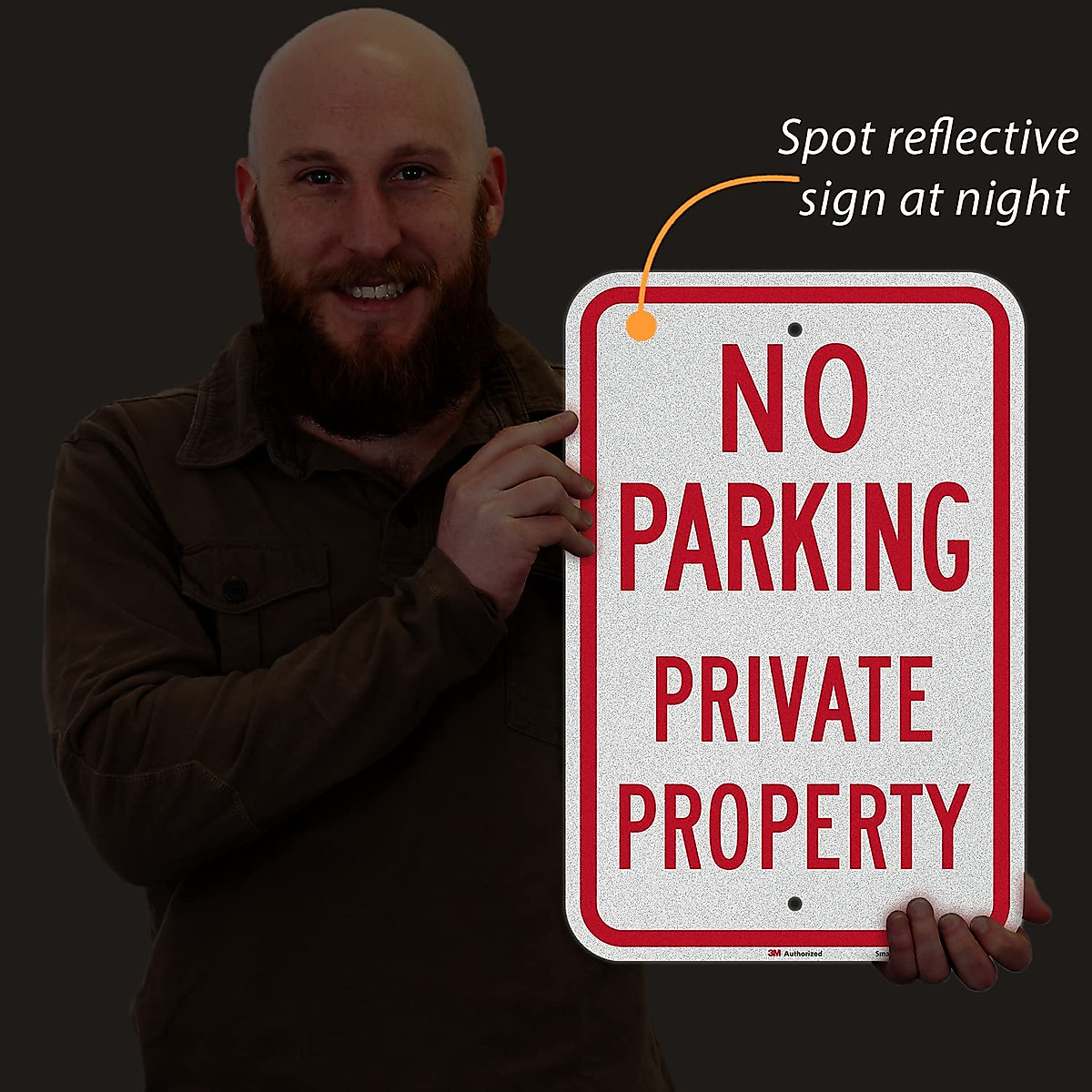 SmartSign - K-1667-EG-12x18-D2 "No Parking - Private Property" Sign | 12" x 18" 3M Engineer Grade Reflective Aluminum