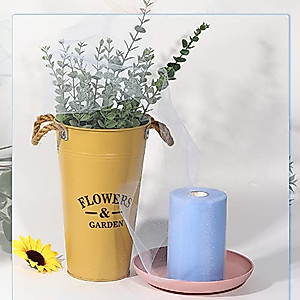 2 Pcs Tulle Fabric Rolls 6 Inch 100 Yards Polyester Tulle Gift Bow Tulle Roll Spool Fabric for Sewing Table Skirt and Birthday Party Wedding Decorations DIY Crafts Supplies (Light Blue)