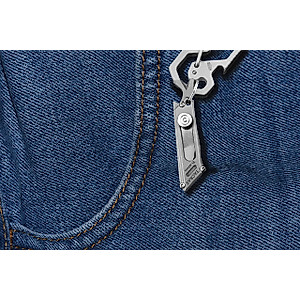 Tacray Titanium EDC Utility Knife with a bottle opener and in the tail, Pocket Knife Box Cutter with Retractable and Replaceable Blade, Mini Knife for Multiple Cutting Tasks(Gray)