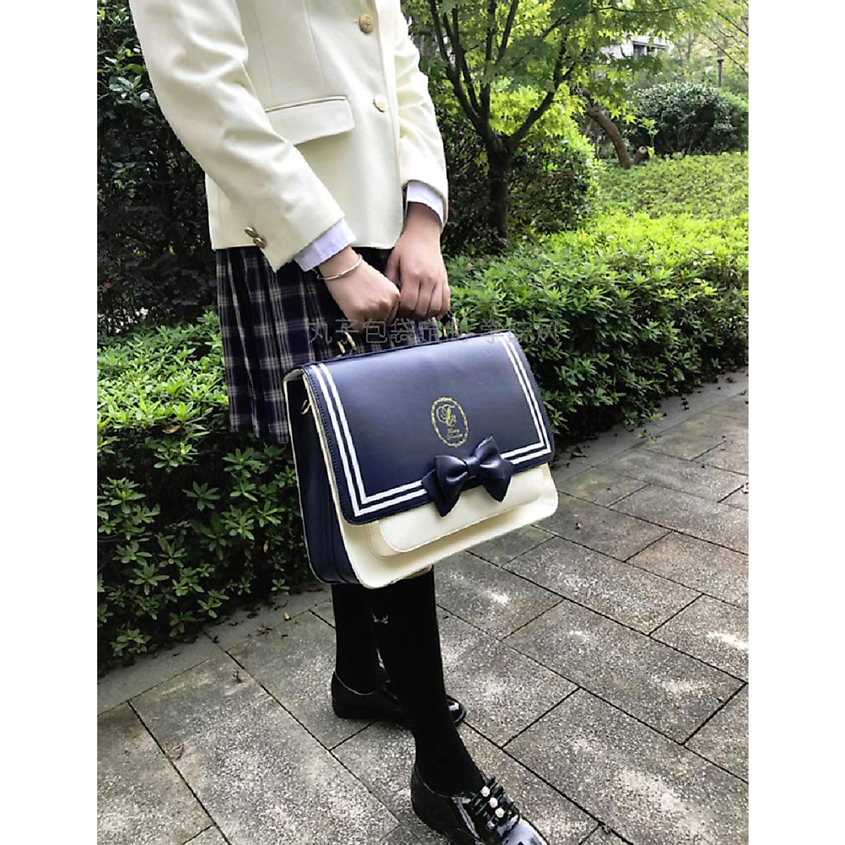 GK-O Japanese JK School Uniform Bookbag Backpack Cosplay Handbag Vintage Shoulder Bag (Blue)