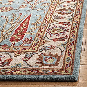 SAFAVIEH Heritage Collection 2'6" x 6' Blue/Ivory HG735A Handmade Traditional Oriental Premium Wool Runner Rug