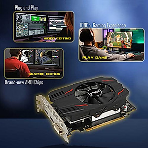 QTHREE AMD Radeon RX 550 Graphics Card,4GB,GDDR5,128-Bit,Desktop Gaming Video Card for PC,PCI Express 3.0 X8,Computer GPU,DirectX 12,DisplayPort,HDMI,DVI-D