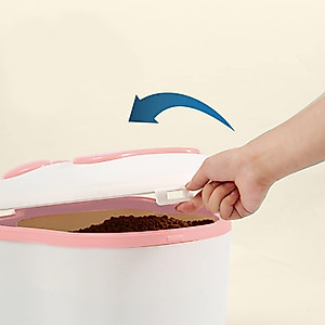 MagiDeal 10KG Large Capacity Food Storage Container, Cereal Rice Flour Dispenser Box with Lids, Sealed Can, Pink