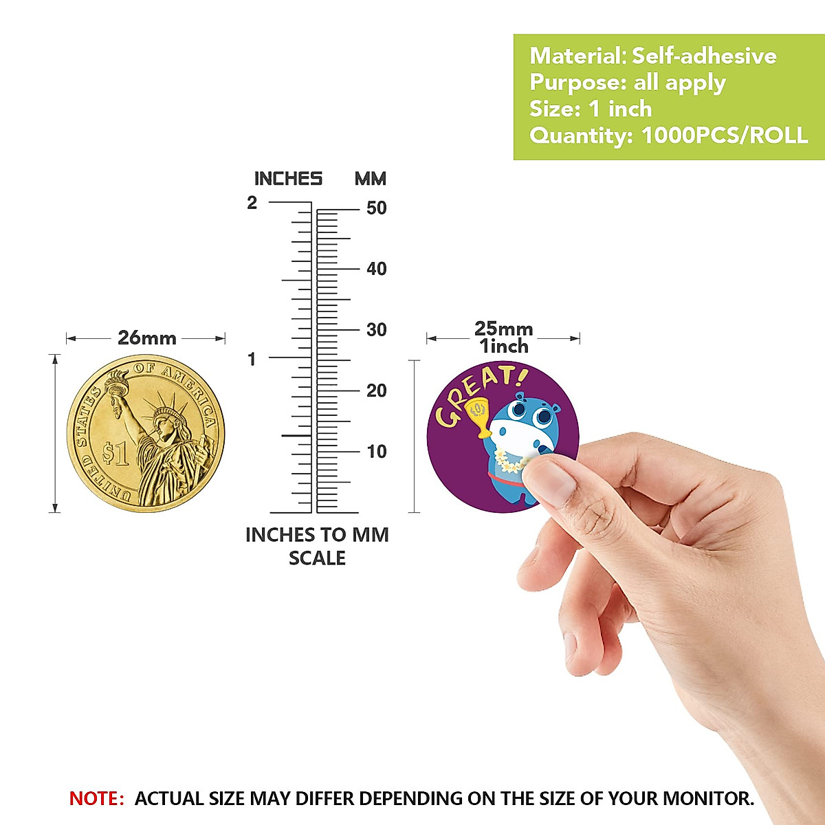 1000 PCS Incentive Stickers for Kids,1 Inch Animal Reward Stickers in 16 Designs.Teacher Supplies for Classroom,Potty Training Stickers,Encouraging Stickers,Motivational Stickers