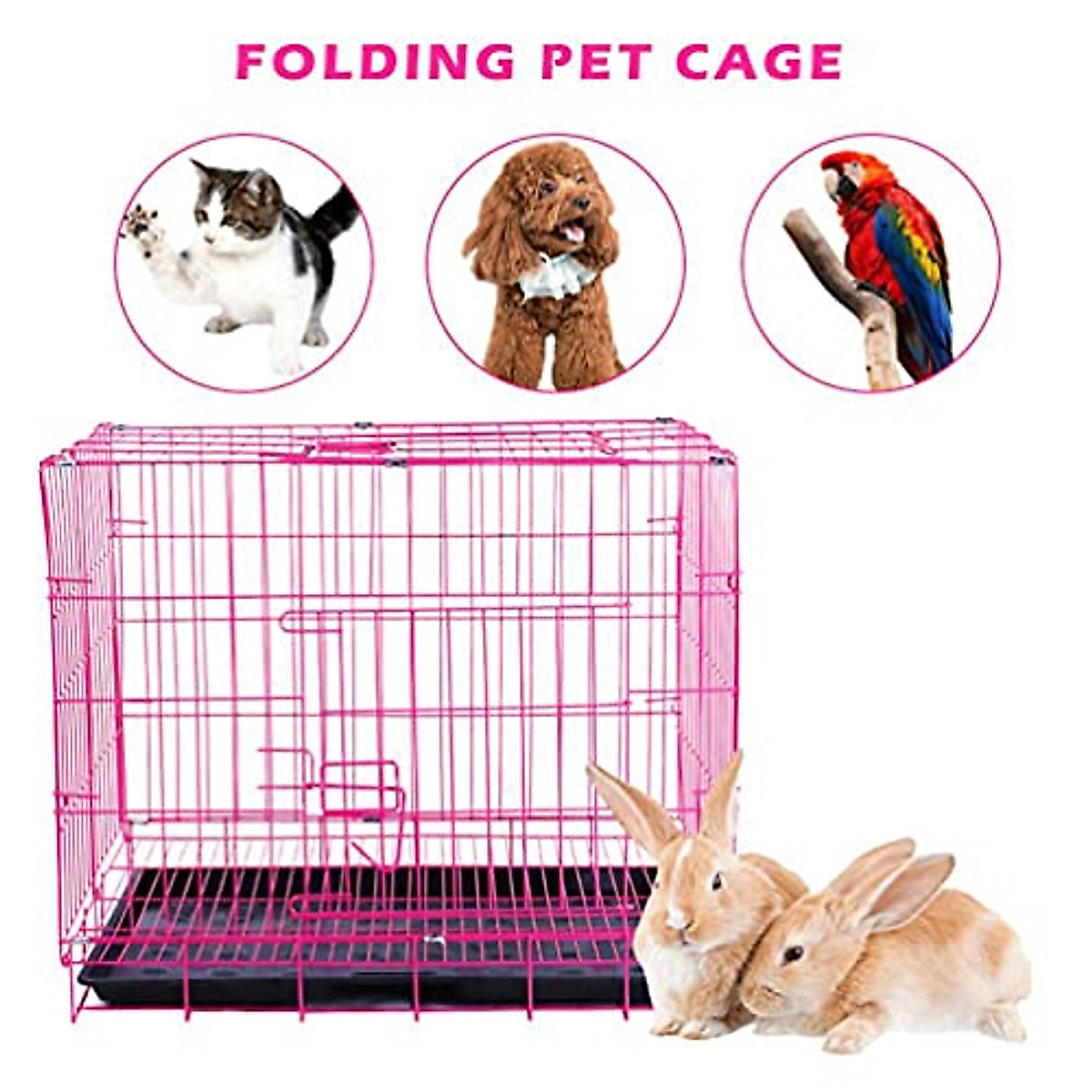 Balacoo Pet Folding Cage Pet Collapsible Dog Cage Suitable for Puppy Cat Rabbit Indoor Ourdoor Portable Pet Cage, Small Size, 35cm