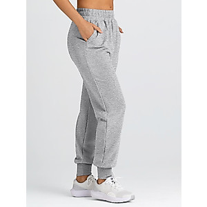 AUTOMET Womens Sweatpants Cinch Bottom Lounge Baggy Cotton Pants Joggers High Waist Fall Athletic Pant with Pockets Grey