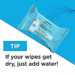 Garnier Micellar Facial Cleanser & Makeup Remover Wipes for Waterproof Makeup 25 Count (Packaging May Vary)