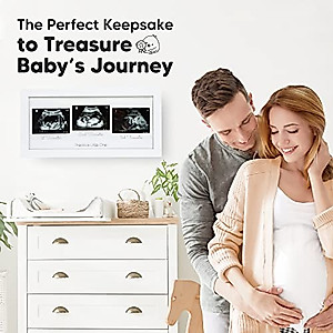 Sonogram Picture Frame - Trio Ultrasound Picture Frames For Mom To Be Gift - Baby Ultrasound frame - Pregnancy Announcements Sonogram frame - Baby Nursery Decor, Pregnant Mom Gifts (Alpine White)