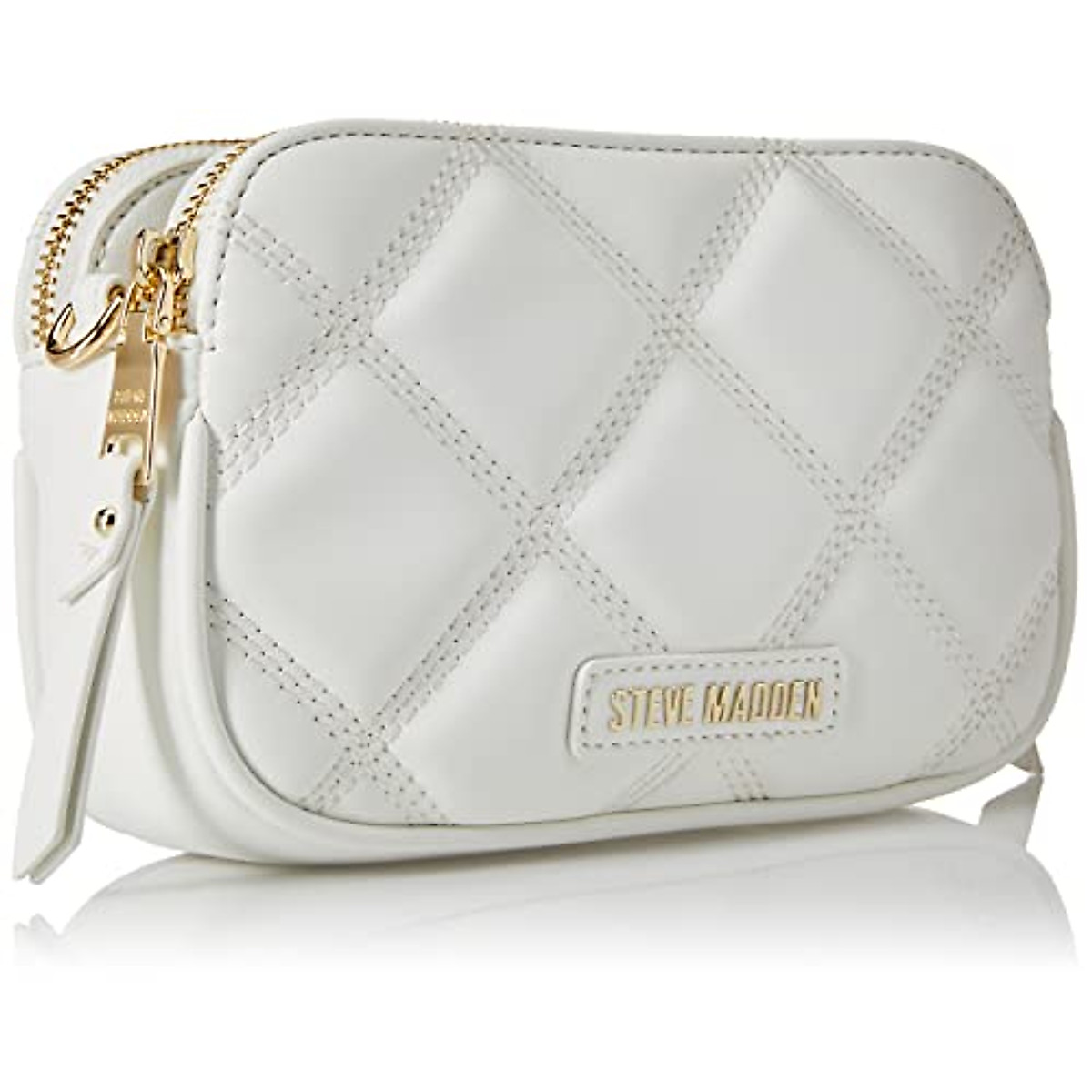 Steve Madden Daisy Quilted Crossbody, White