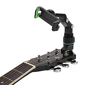 Vbestlife Guitar Head Phone Holder Mount, Guitar Head Phone Holder and 10Pcs Picks and Wiping Cloth for Teaching Video Recording Performance Accessory