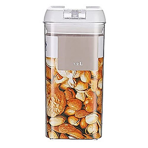 PDGJG PP Plastic Food Storage Container 0.5L 0.8L 1.2L Seal Cereal Jar Dried Fruit Jam Storage Box Easy Lock Lids To Keep Food Fresh (Size : 1.2L)