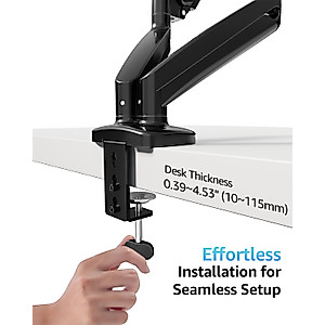 MOUNTUP Dual Monitor Mount for 17-32’’ Monitors, Double Monitor Arm Desk Mount Holds 4.4-17.6 lbs, Adjustable Computer Monitor Stand, 100x100/75x75mm VESA Mount, C Clamp/Grommet Base for 2 Screens