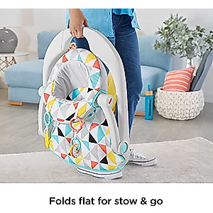 Fisher-Price Portable Baby Chair Sit-Me-Up Floor Seat with Developmental Toys & Machine Washable Seat Pad, Windmill