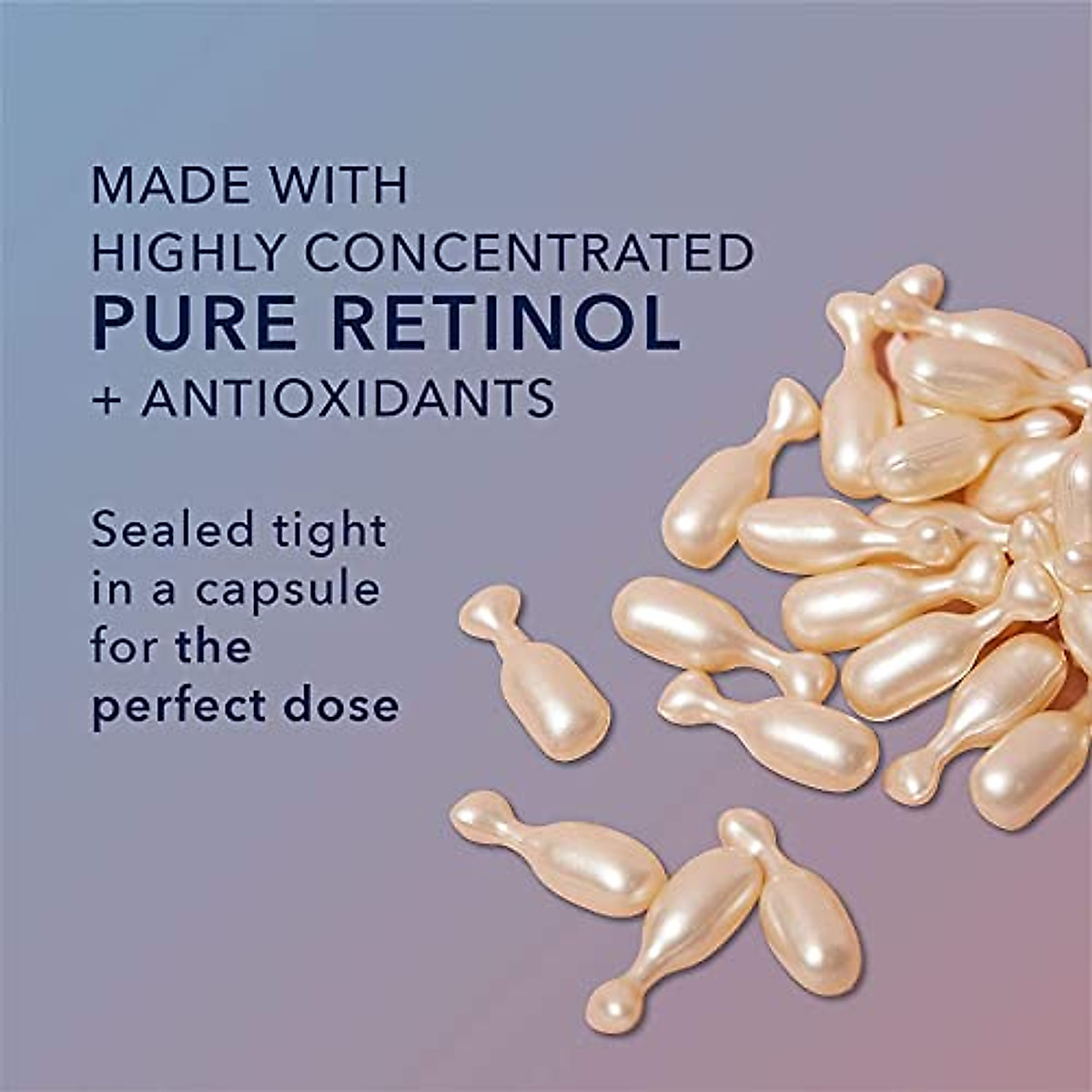 RoC Retinol Correxion Anti-Aging Wrinkle Night Serum, Daily Line Smoothing Skin Care Treatment for Fine Lines, Dark Spots, Post-Acne Scars, 30 Individual Capsules, Unscented, 0.35 Fl Oz