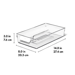 OXO Good Grips Adjustable Fridge Storage Bin - for Condiments, Juice Pouches, Snack Cups and More