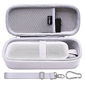 LTGEM Case for Bose Soundlink Flex Bluetooth Portable Speaker,Hard Storage Travel Protective Carrying Bag,White