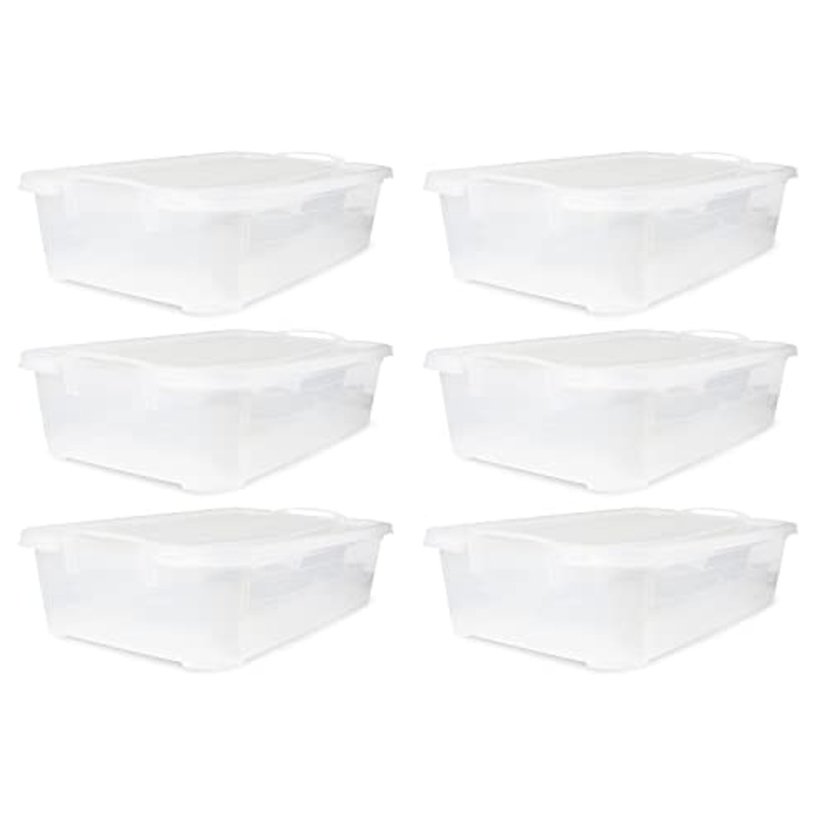 Life Story Clear Stackable Closet & Storage Box 34 Quart Containers, (6 Pack)